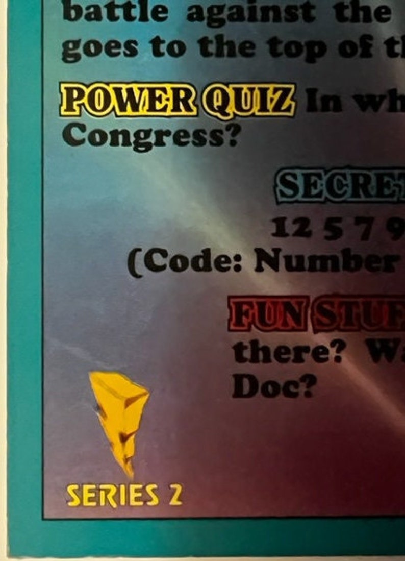 Mighty Morphin Power Rangers ROPE CLIMB Series 2 Card - Etsy