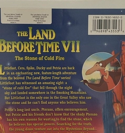 The Land Before Time VII - the Stone of Cold Fire - VHS Movie 84355) - Etsy