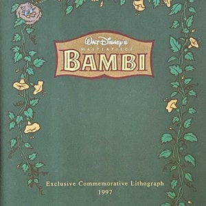 Walt Disney's Masterpiece Bambi - Exclusive Commemorative Lithograph ...