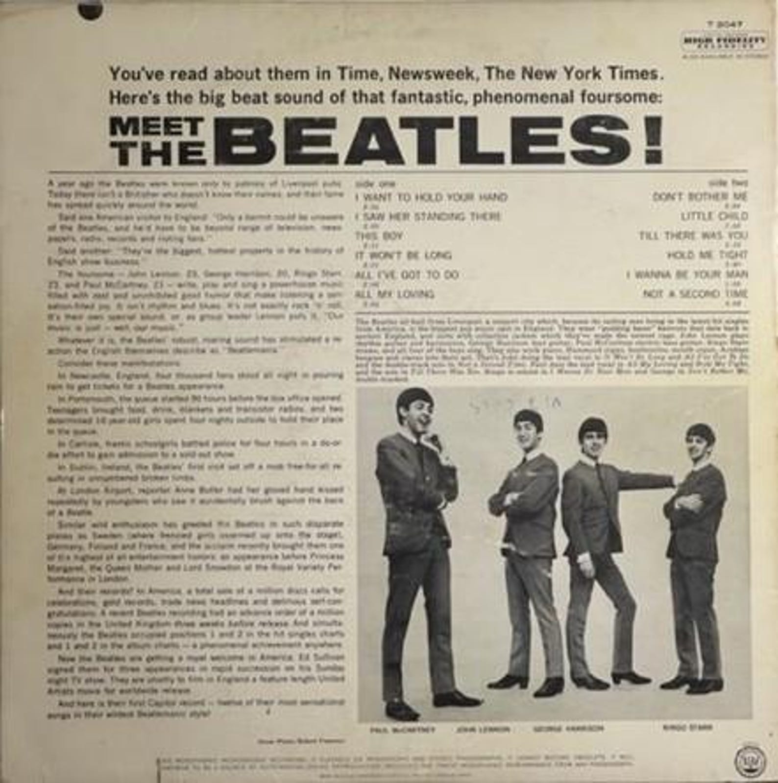 Meet the Beatles! the First Album by England's Phenomenal Pop Combo ...