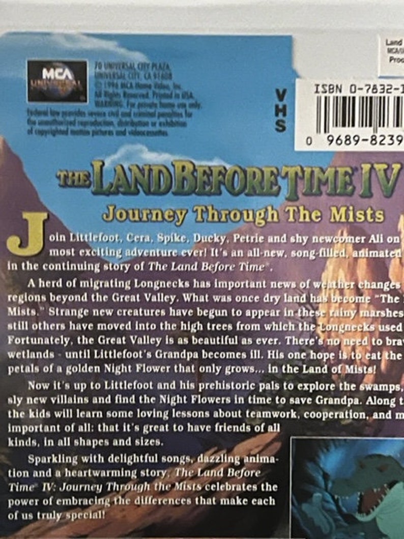 The Land Before Time IV - Journey Through the Mists - VHS Move (82396 ...
