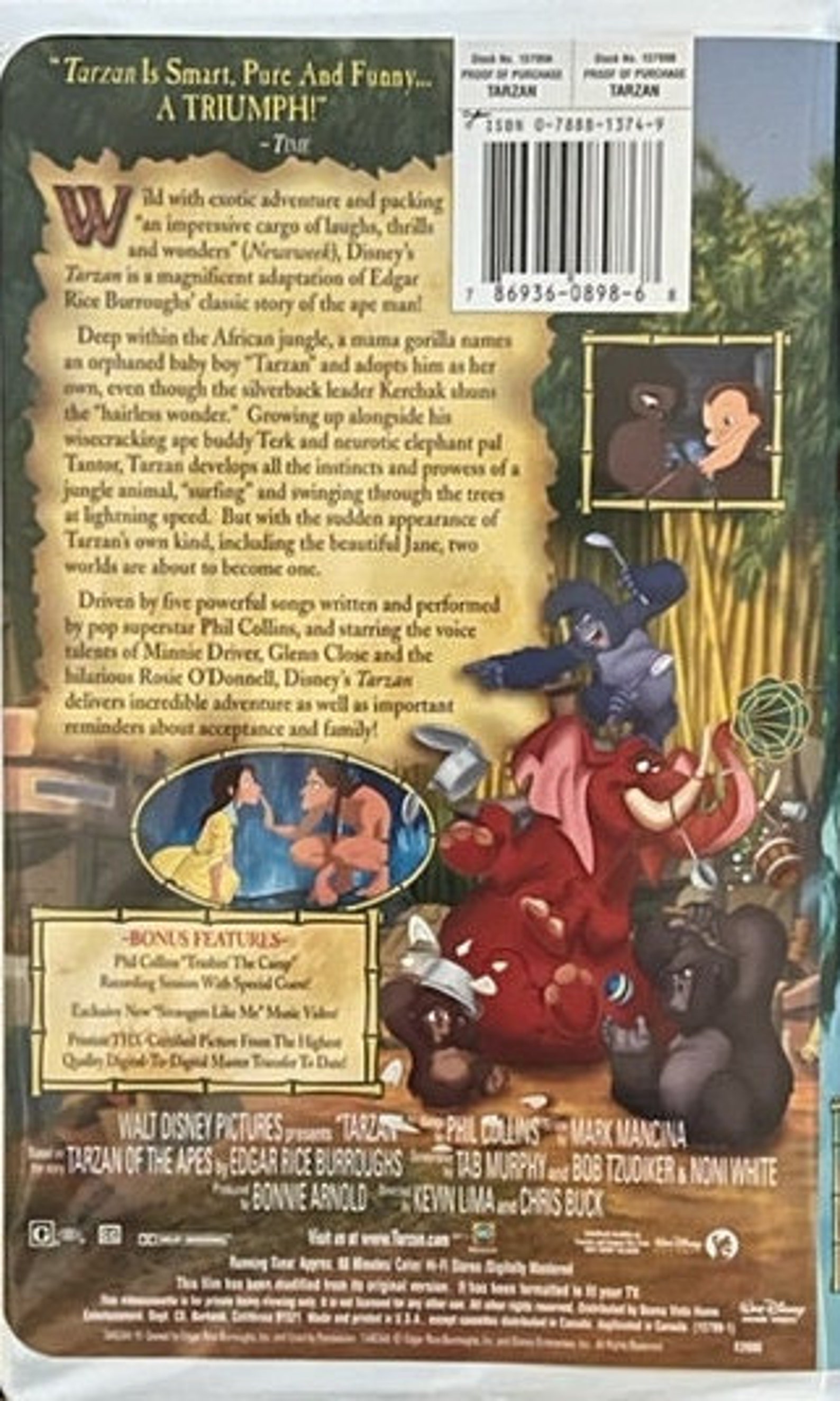 Walt Disney Tarzan VHS Movie 15799 - Etsy