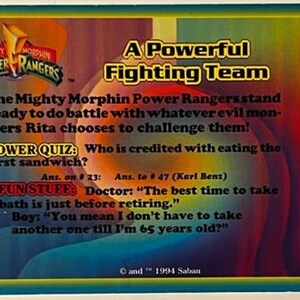 Mighty Morphin Power Rangers - A POWERFUL FIGHTING Team - Card #71 ...