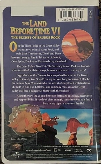 The Land Before Time VI - the Secret of Saurus Rock - VHS Movie (83361) - Etsy