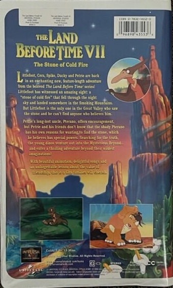 The Land Before Time VII the Stone of Cold Fire VHS Movie 84355 - Etsy