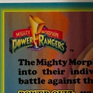 Mighty Morphin Power Rangers - BATTLE ACTION - Card #60 - 1994 - Etsy