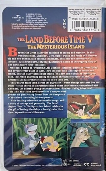 The Land Before Time V - the Mysterious Island - VHS Movie (83187) - Etsy