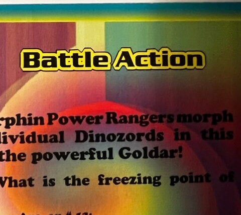 Mighty Morphin Power Rangers - BATTLE ACTION - Card #60 - 1994 - Etsy