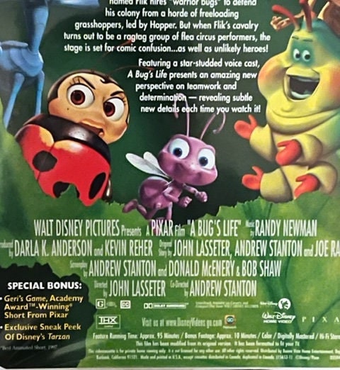 Disney . Pixar A Bug's Life VHS Movie 15653 - Etsy Ireland