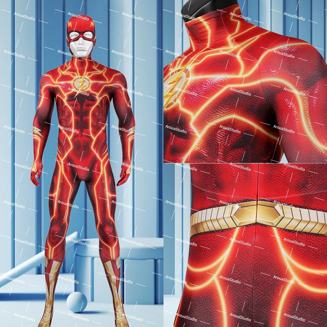 The Flash 2023 Barry Allen Cosplay Costume Flash Bodysuit - Etsy Hong Kong