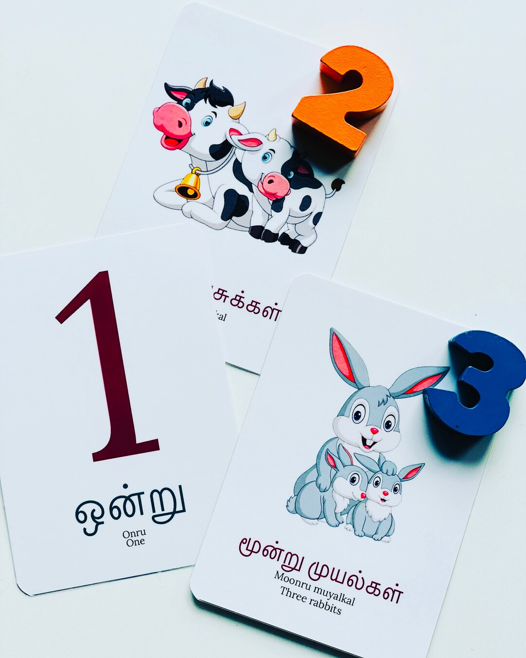 Tamil Numbers Flashcards: Enkal Learning Cards for Kids - Etsy