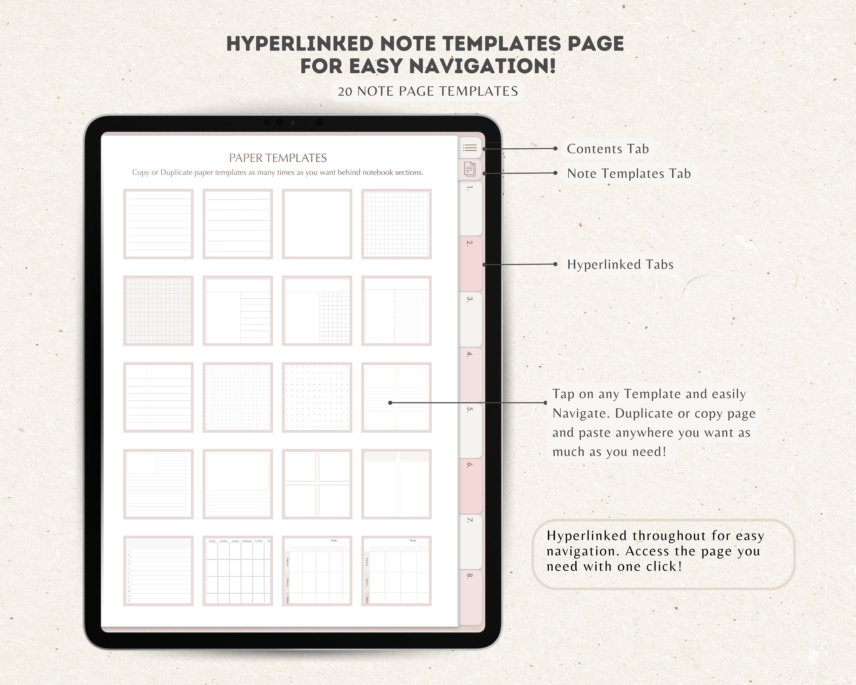 Pink Digital Notebook Goodnotes Notebook Digital Notebook - Etsy