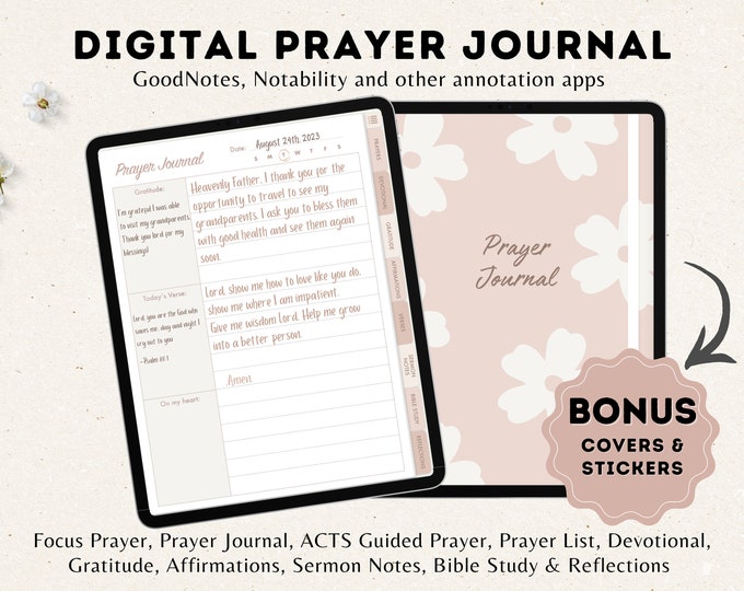 Digital Prayer Journal, Prayer Planner, Devotional Journal, Bible Study ...