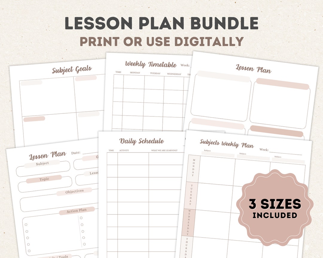 Simple Lesson Plan, Lesson Planner, Homeschool Planner, Subject Planner ...