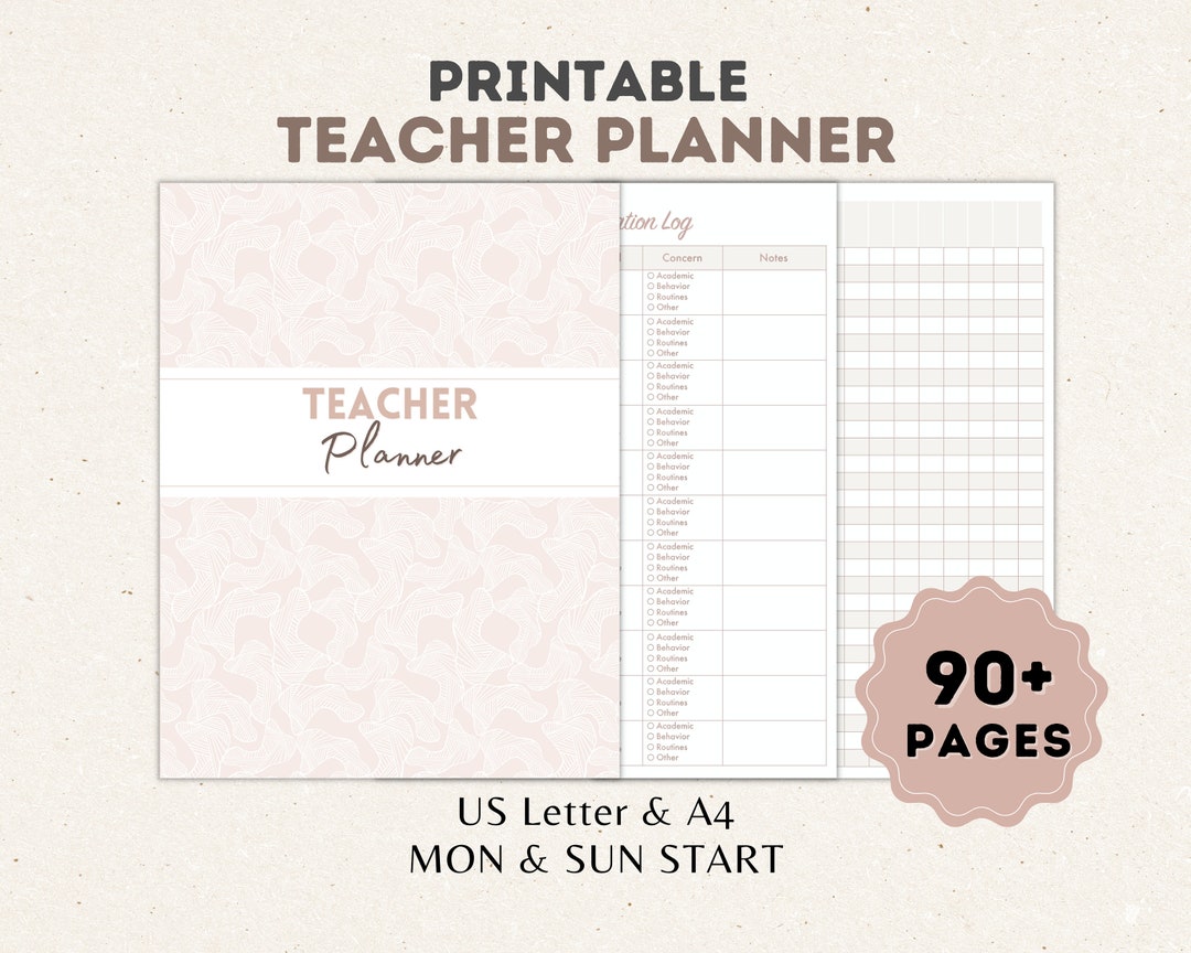 90 Teacher Planner Pages Printable Teacher Planner - Etsy