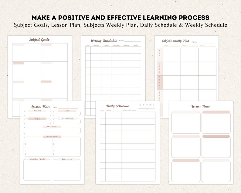 Simple Lesson Plan Lesson Planner Homeschool Planner - Etsy