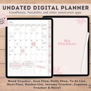 Undated iPad Planner, Digital Planner Goodnotes, Goodnotes Planner ...