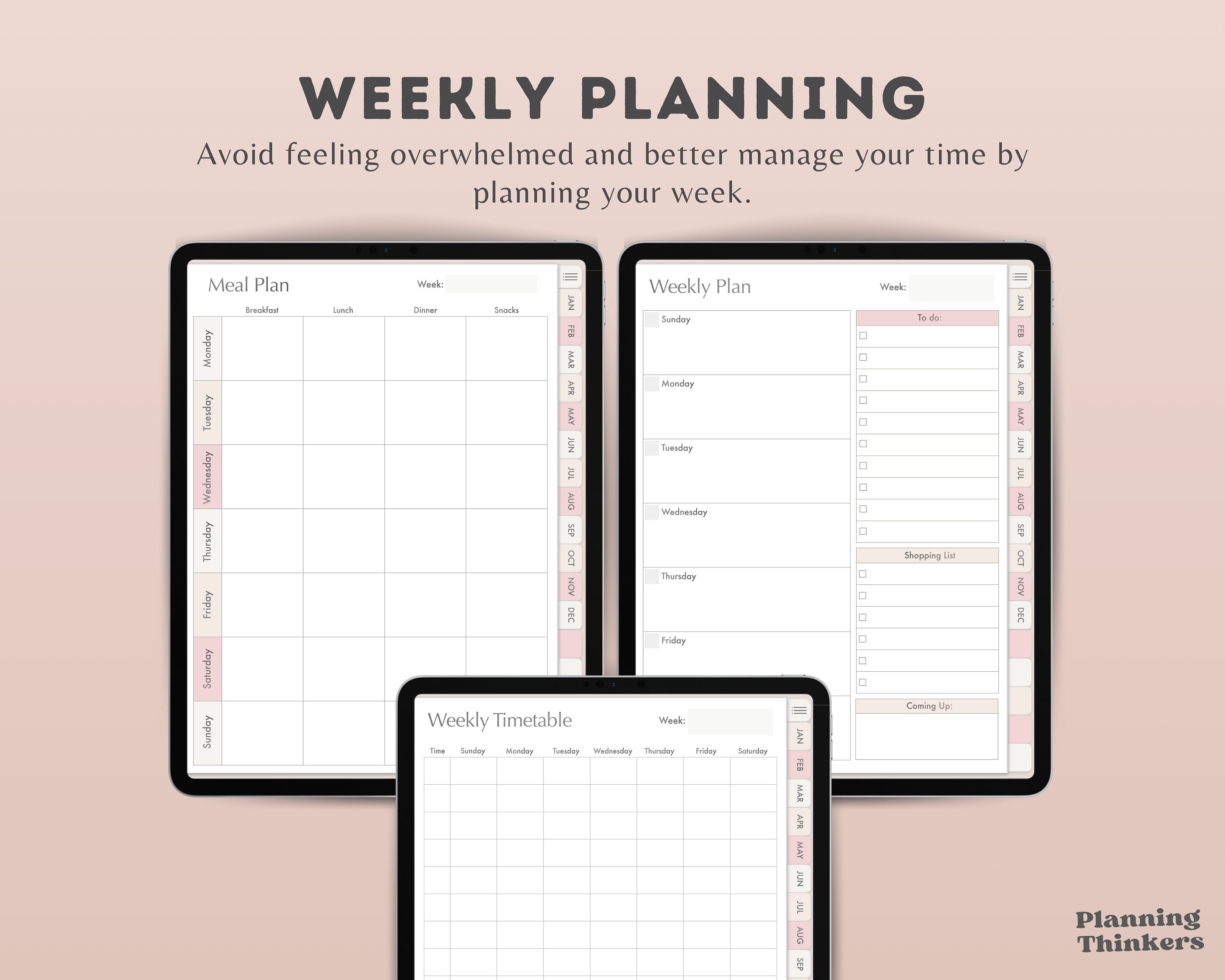 Undated iPad Planner, Digital Planner Goodnotes, Goodnotes Planner ...