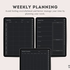 Dark Mode Digital Planner Undated, Dark Mode Planner, Dark Mode iPad ...