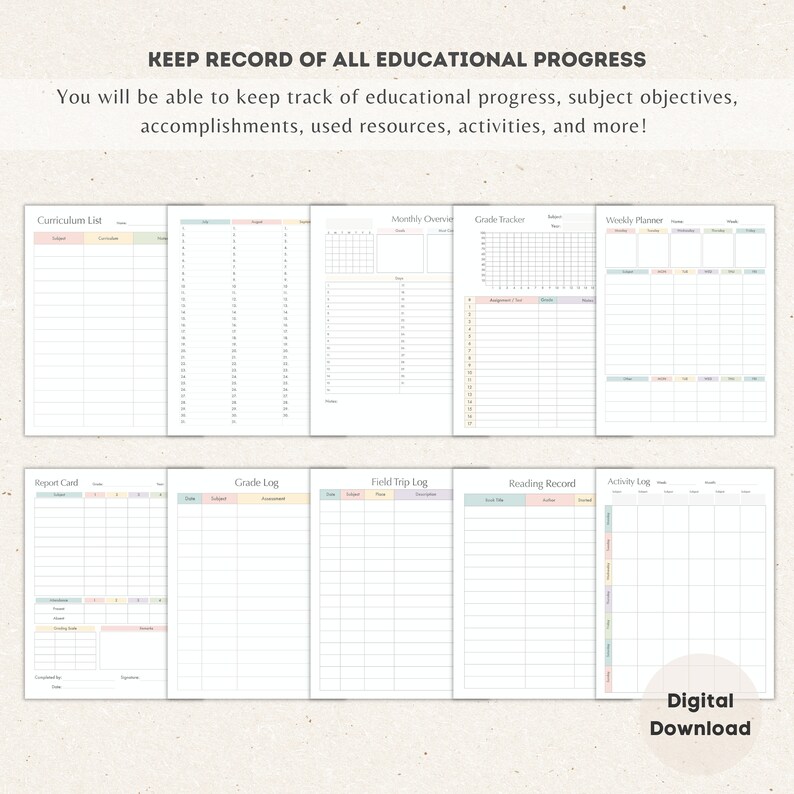 Pastels Homeschool Planner Mega Bundle, Homeschool Lesson Planner ...