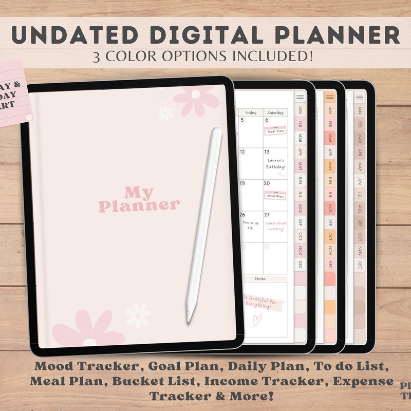 Undated Digital Planner - Etsy