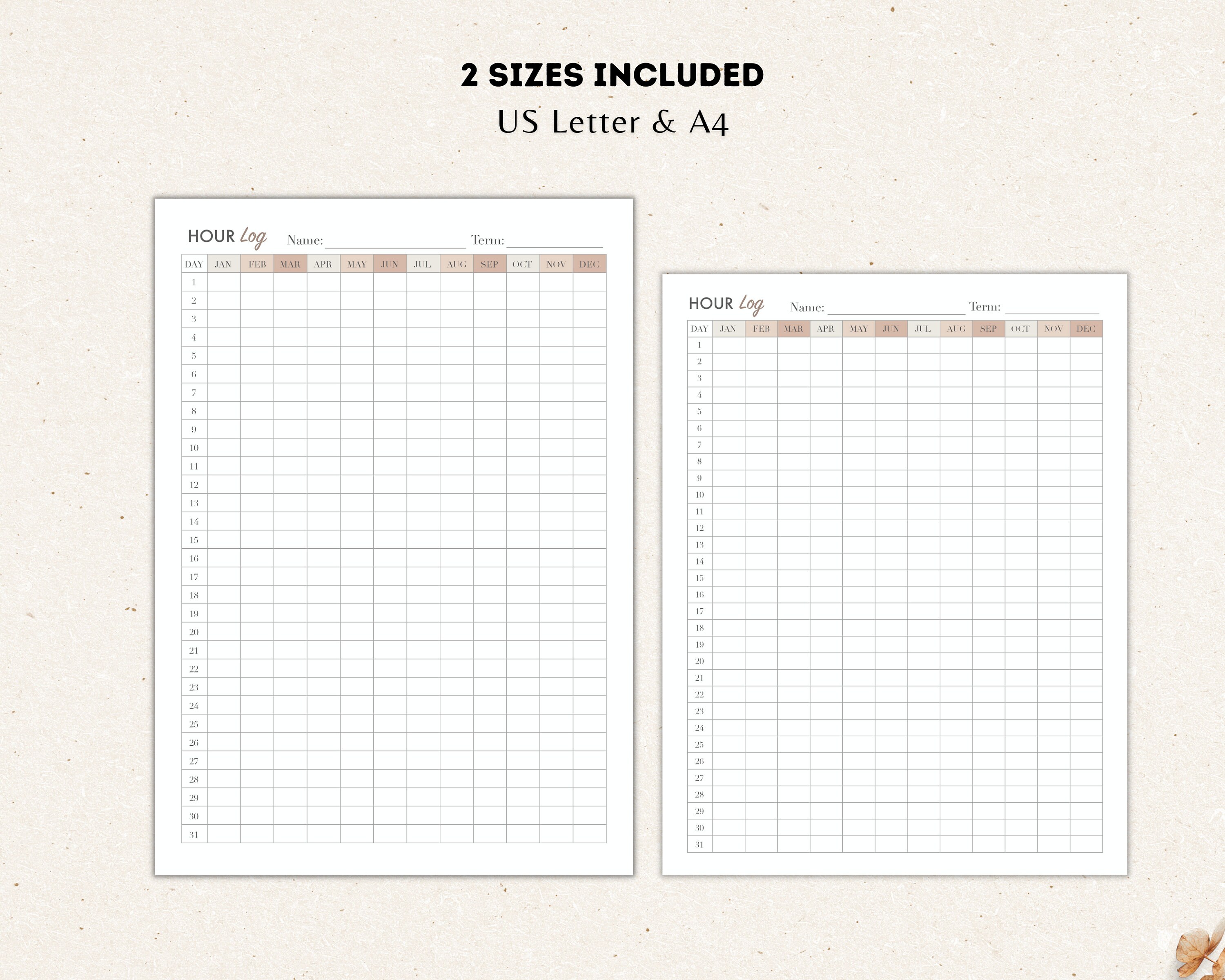 Printable Homeschool Hour Log, Attendance Log, Homeschool Attendance US ...