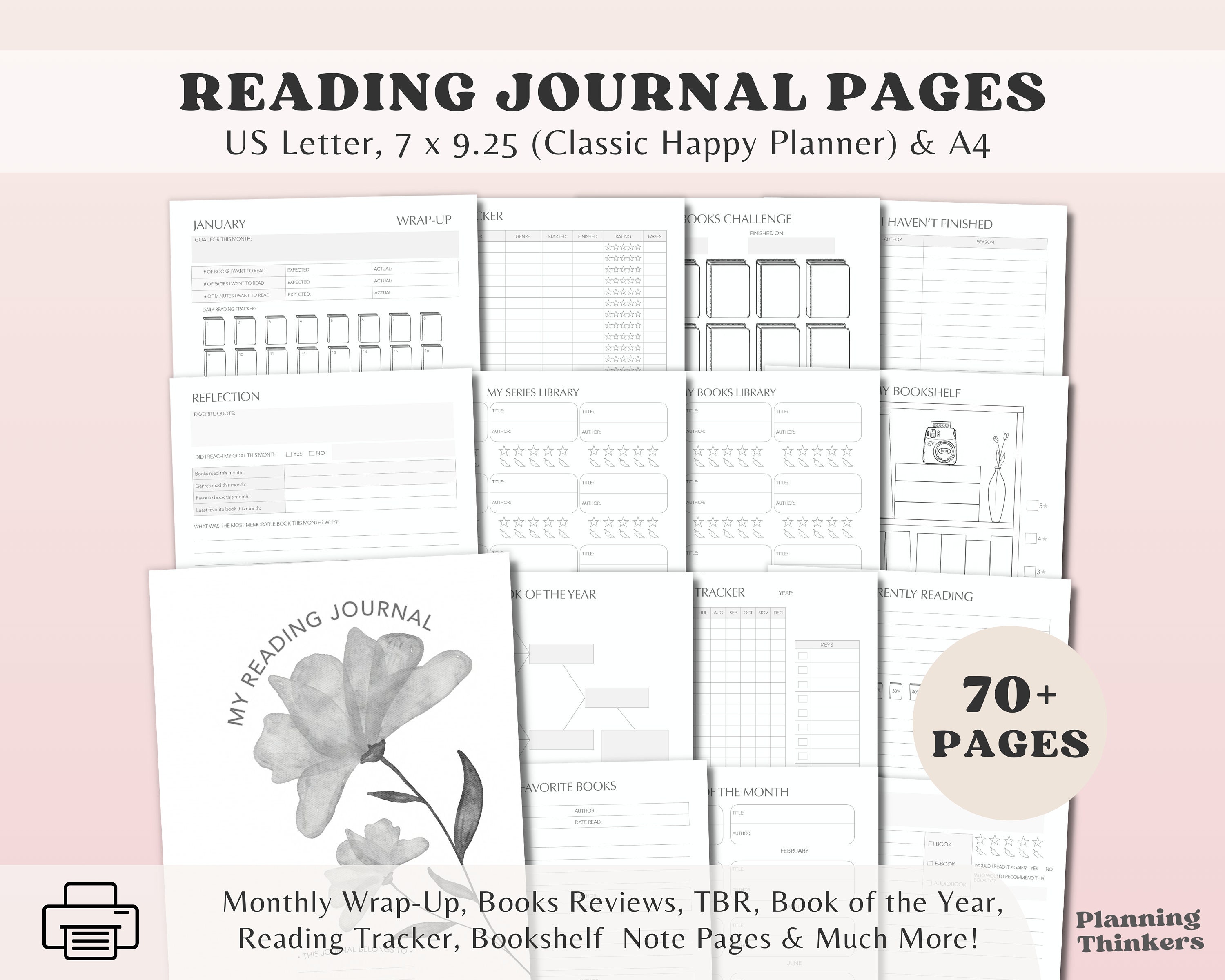 Book Reading Journal Reading Reviews Printable Reading Journal Reading ...
