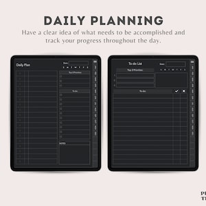 Dark Mode Digital Planner Undated, Dark Mode Planner, Dark Mode iPad ...