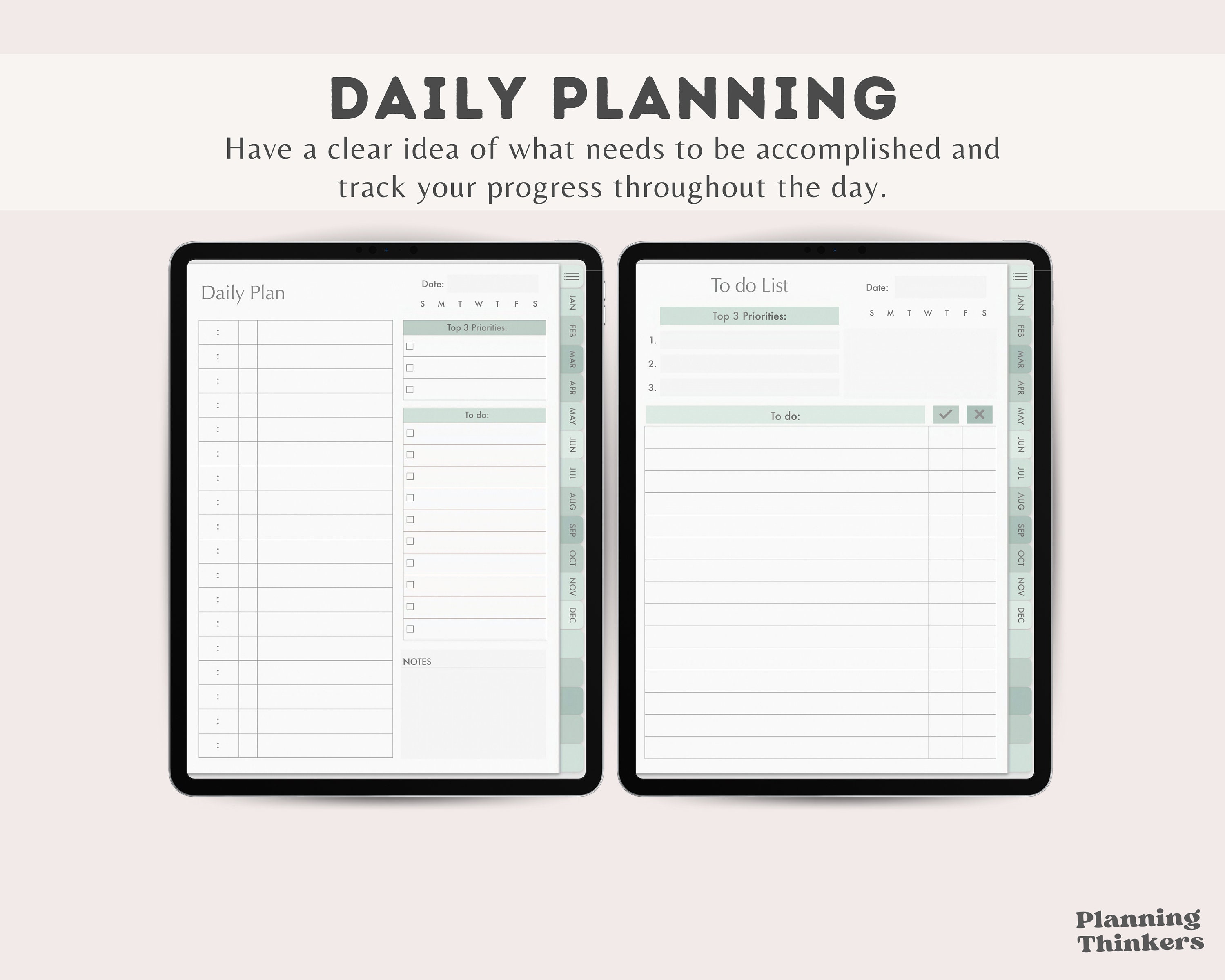 IPad Planner Undated, Goodnotes Template, Productivity Digital Planner ...