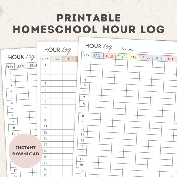 Attendance Log Homeschool - Etsy
