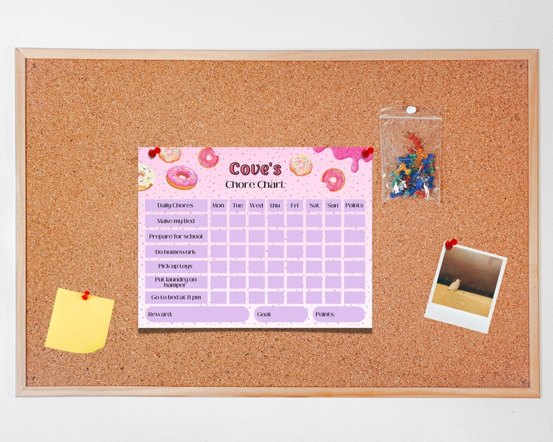 Editable Kids Checklist Donuts Reward Chart Chore Chart - Etsy