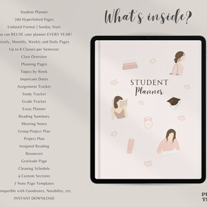 Student Planner Digital Student Planner Weekly Academic Planner Digital ...