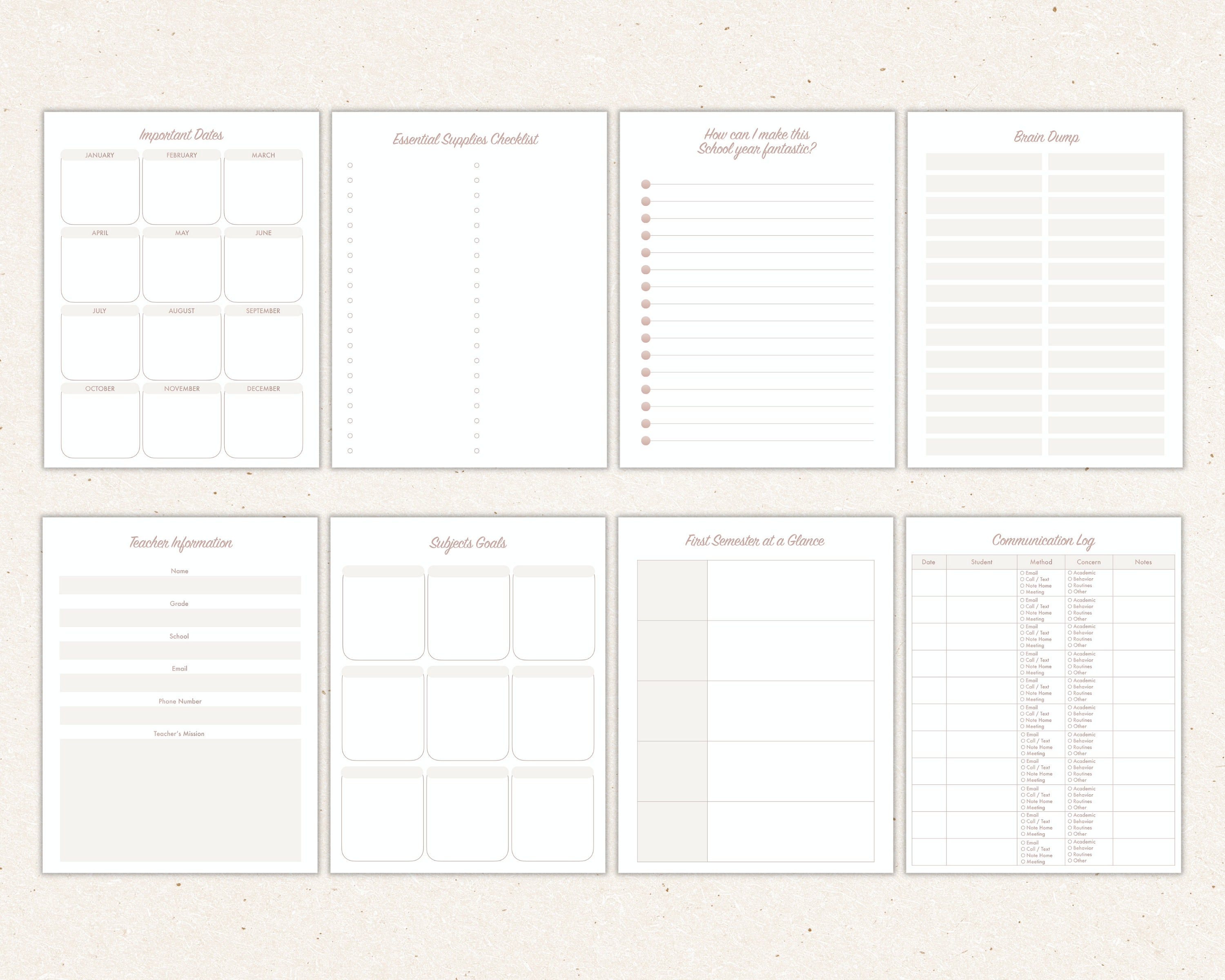 90 Teacher Planner Pages Printable Teacher Planner - Etsy