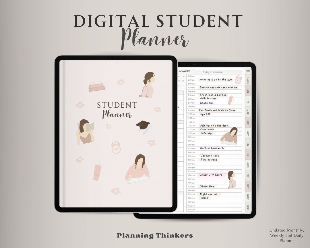 Student Planner Digital Student Planner Weekly Academic Planner Digital ...