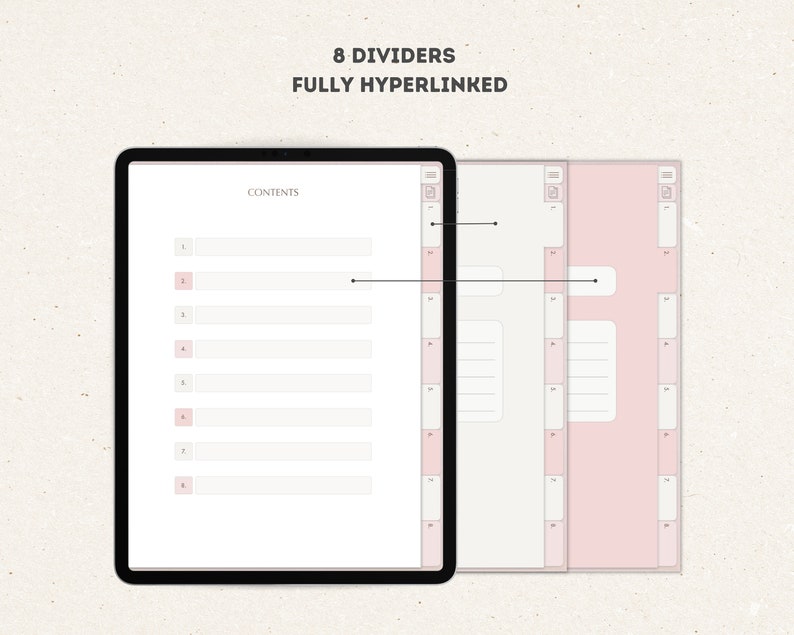 Pink Digital Notebook | Goodnotes Notebook | Digital Notebook With Tabs ...