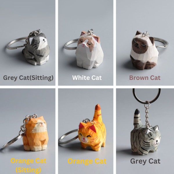 Cat Keychain - Etsy
