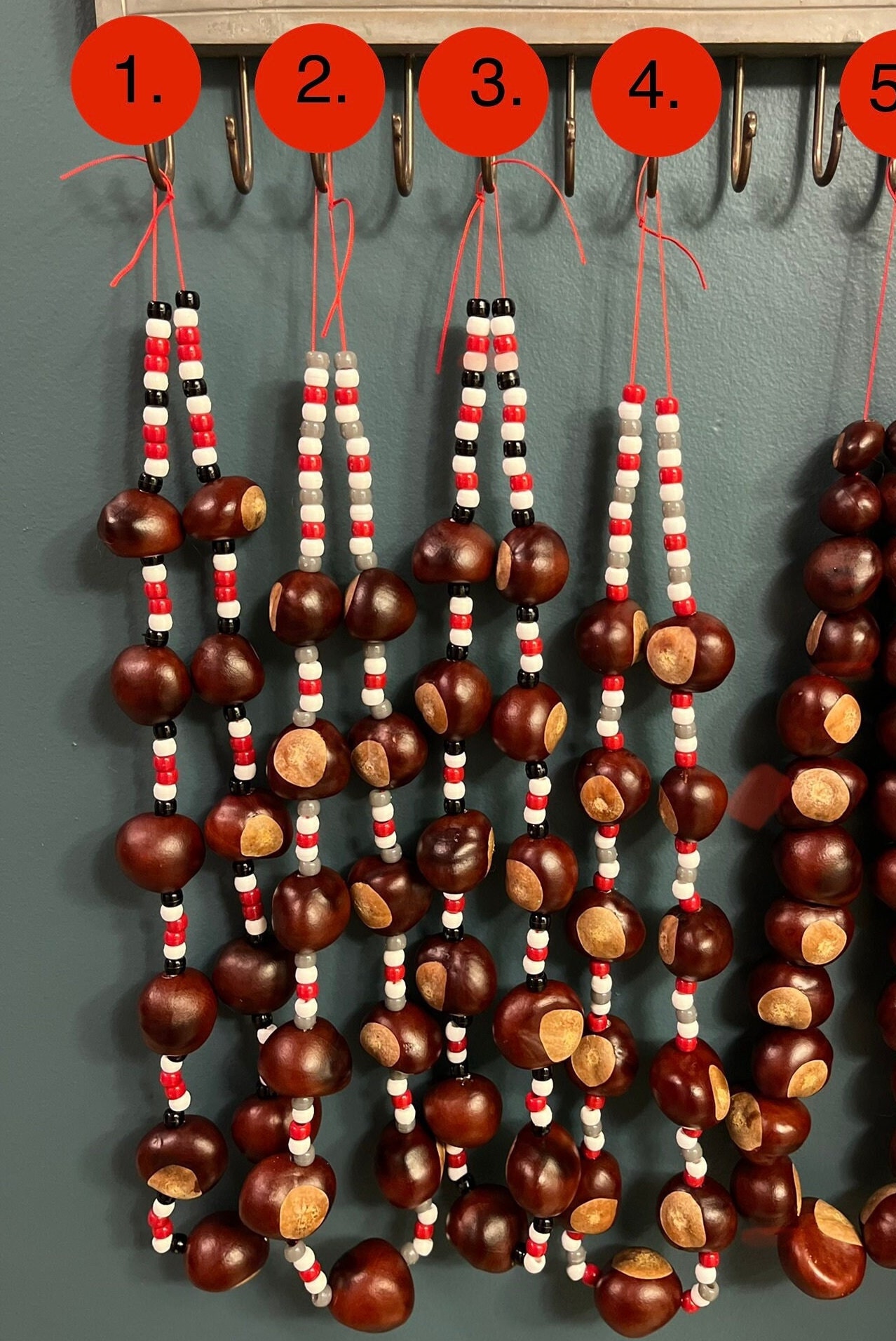Buckeye Necklace: Real Ohio Grown, Scarlet & Gray Beads - Etsy
