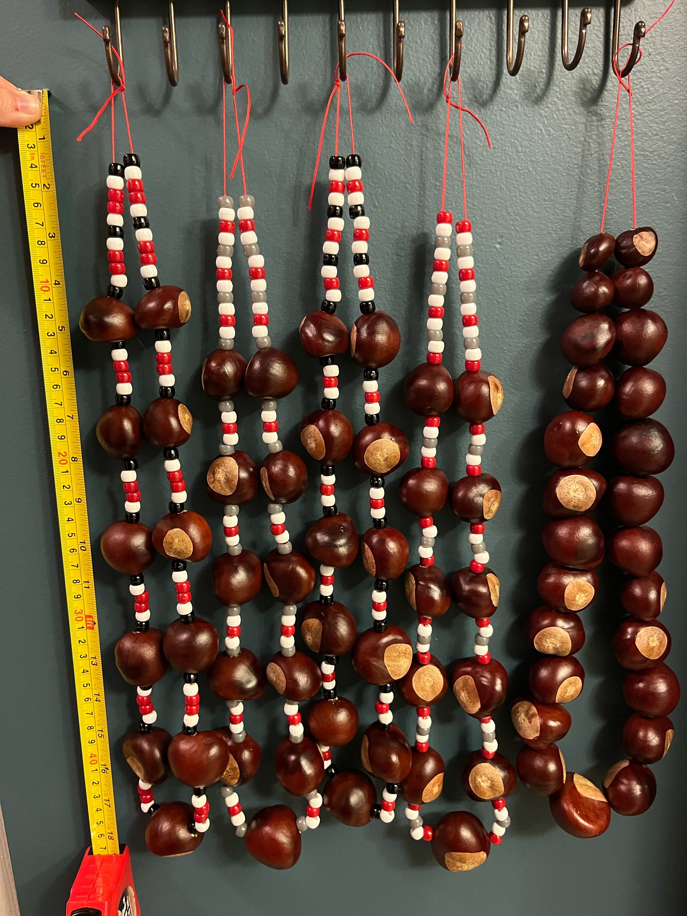 Buckeye Necklace: Real Ohio Grown, Scarlet & Gray Beads - Etsy