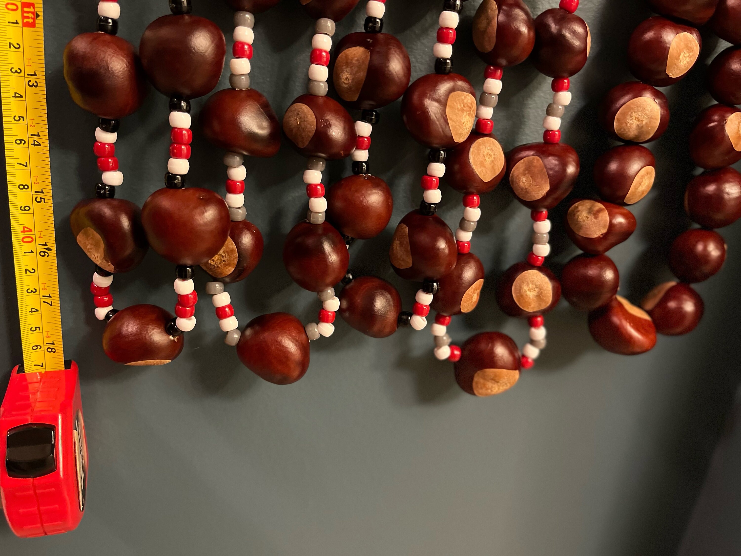 Buckeye Necklace: Real Ohio Grown, Scarlet & Gray Beads - Etsy