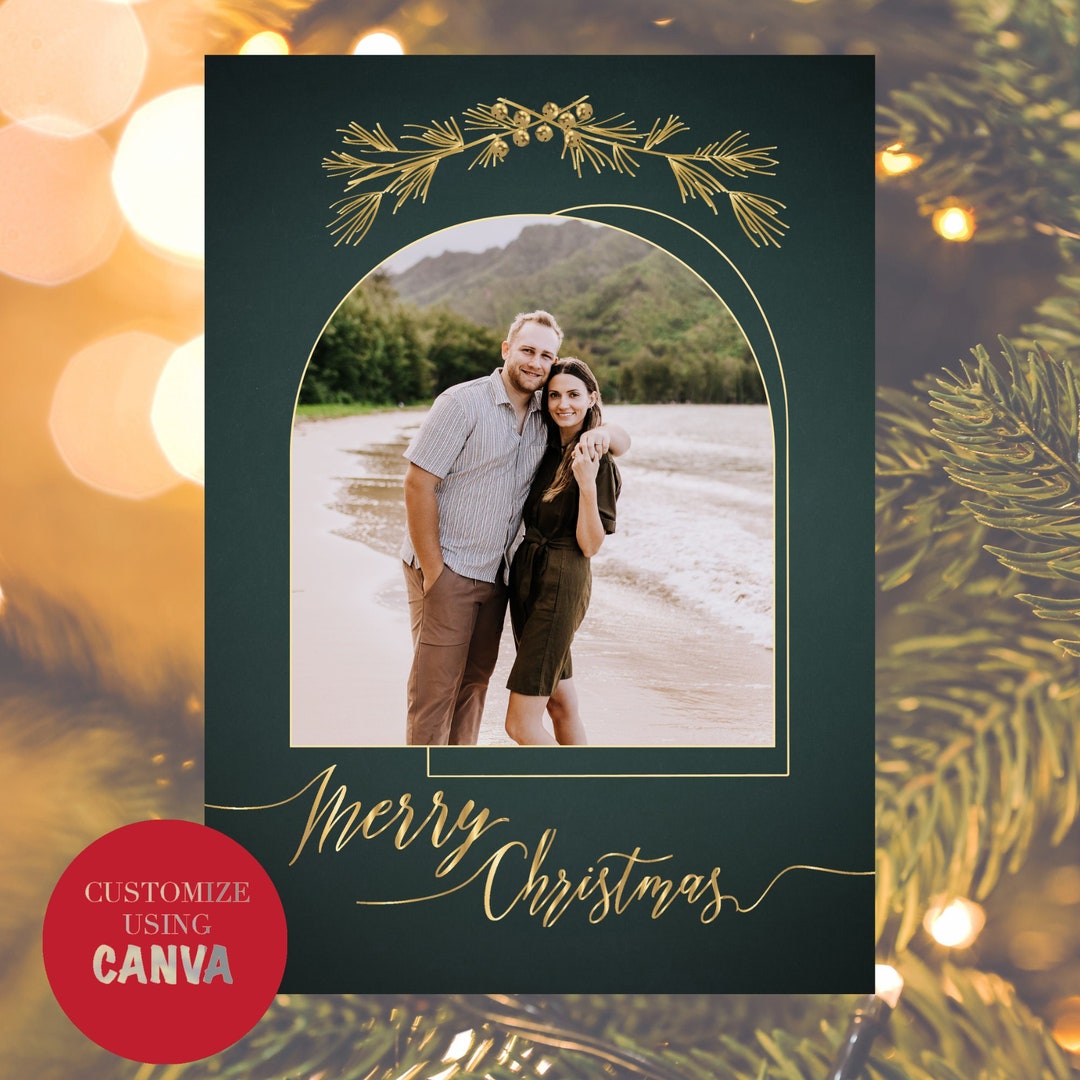 Printable Christmas Card Template, Minimalist Christmas Card ...