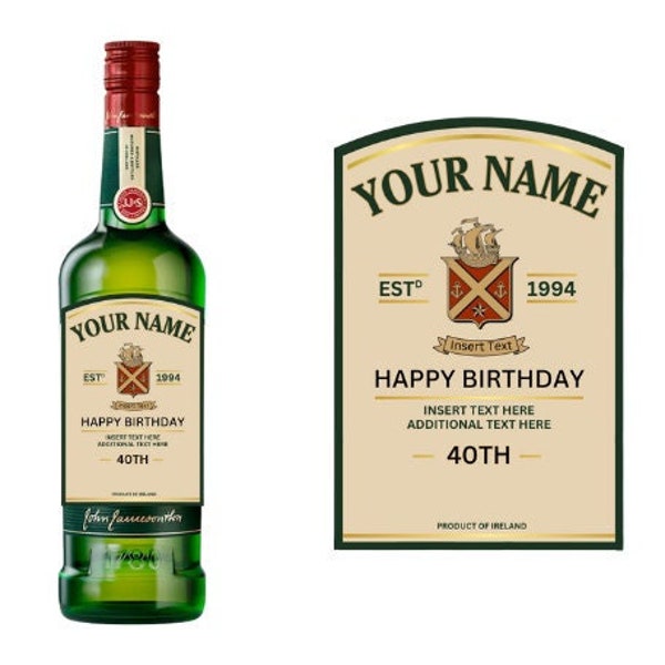 Custom Label Jameson Bottle - Etsy