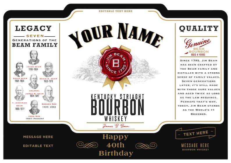 Custom Jim Beam Label - Etsy