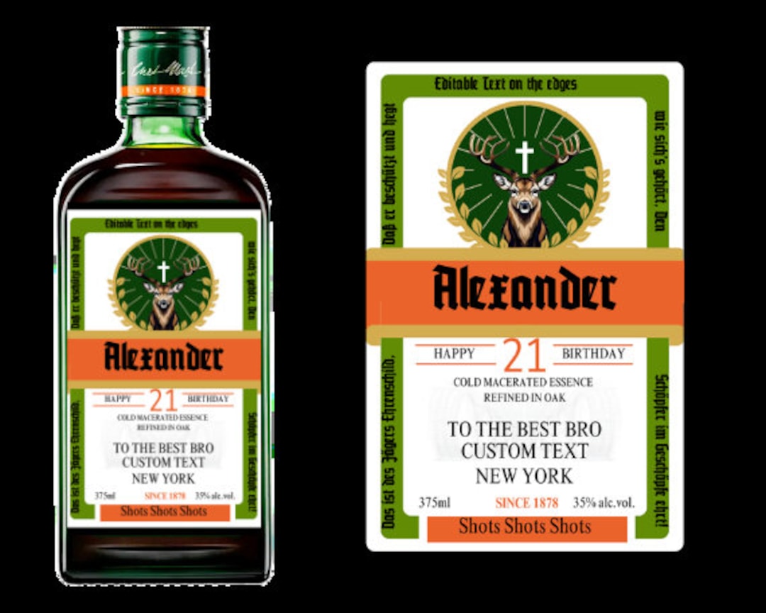 Custom Jagermeister Label - Etsy