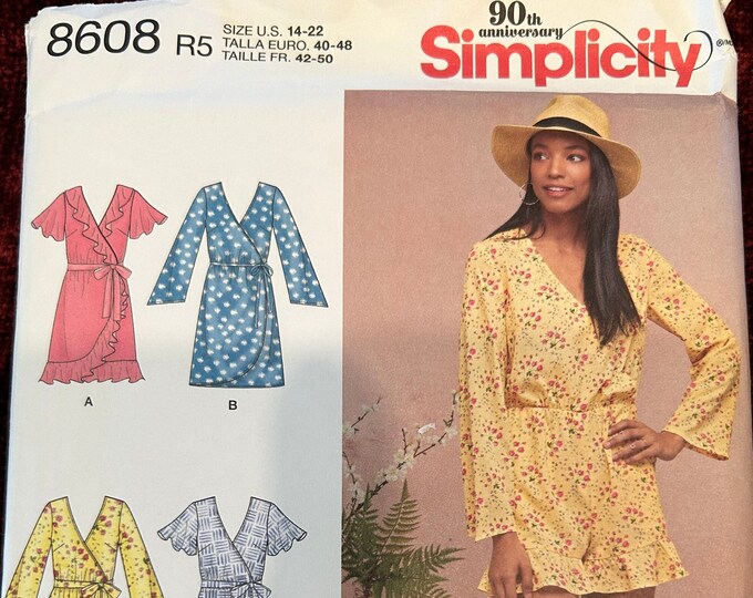 Simplicity 8608 Misses Jumpsuit & Dress, Sizes14-16-18-20-22 Uncut, FF ...