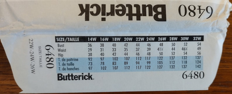 OOP Butterick 6480 Delta Burke Design Jacket, Skirt, Pants Sizes 22W ...