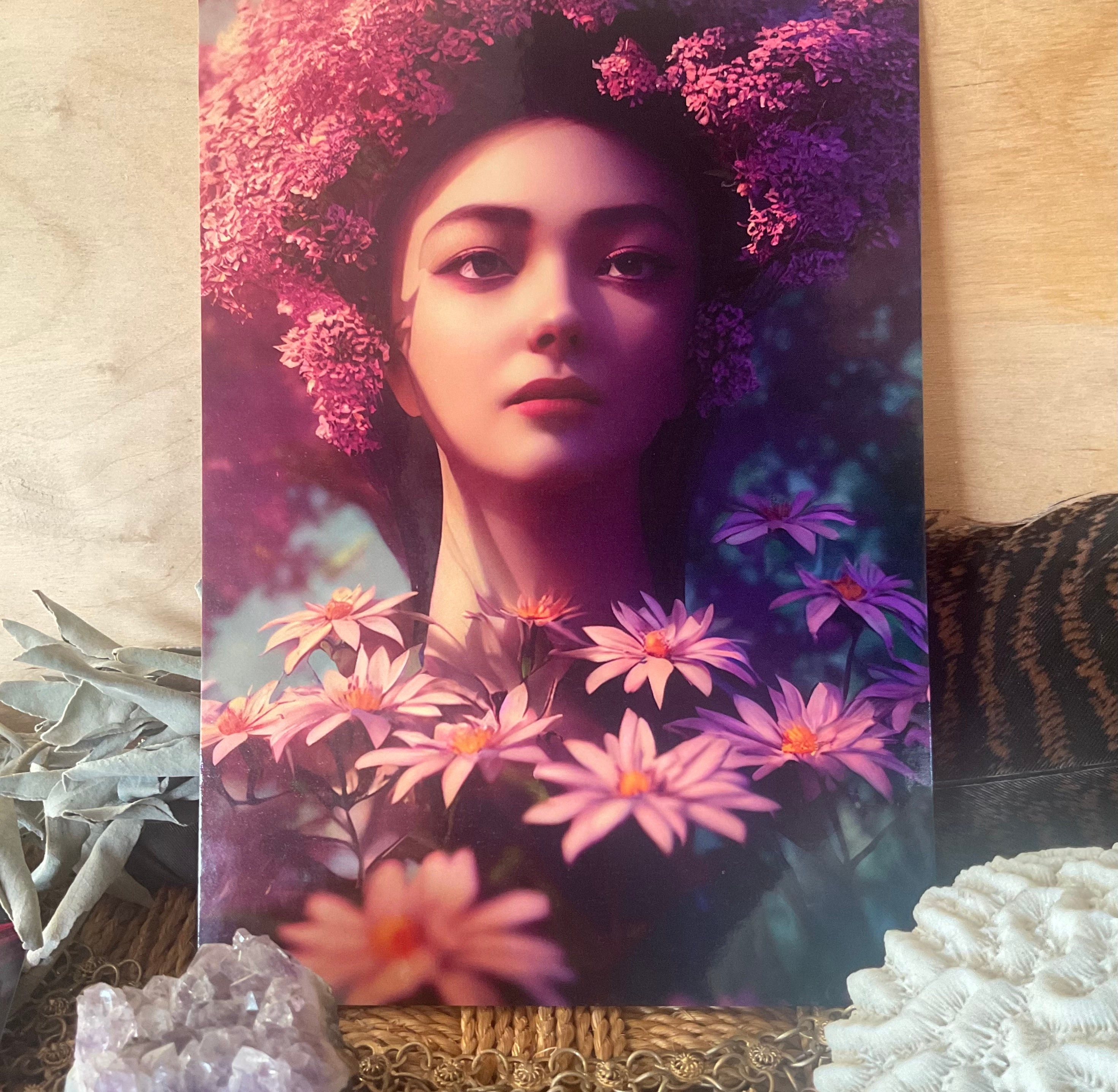 Flower Elemental Princess - Altar Card - the Subtle Realms - Etsy