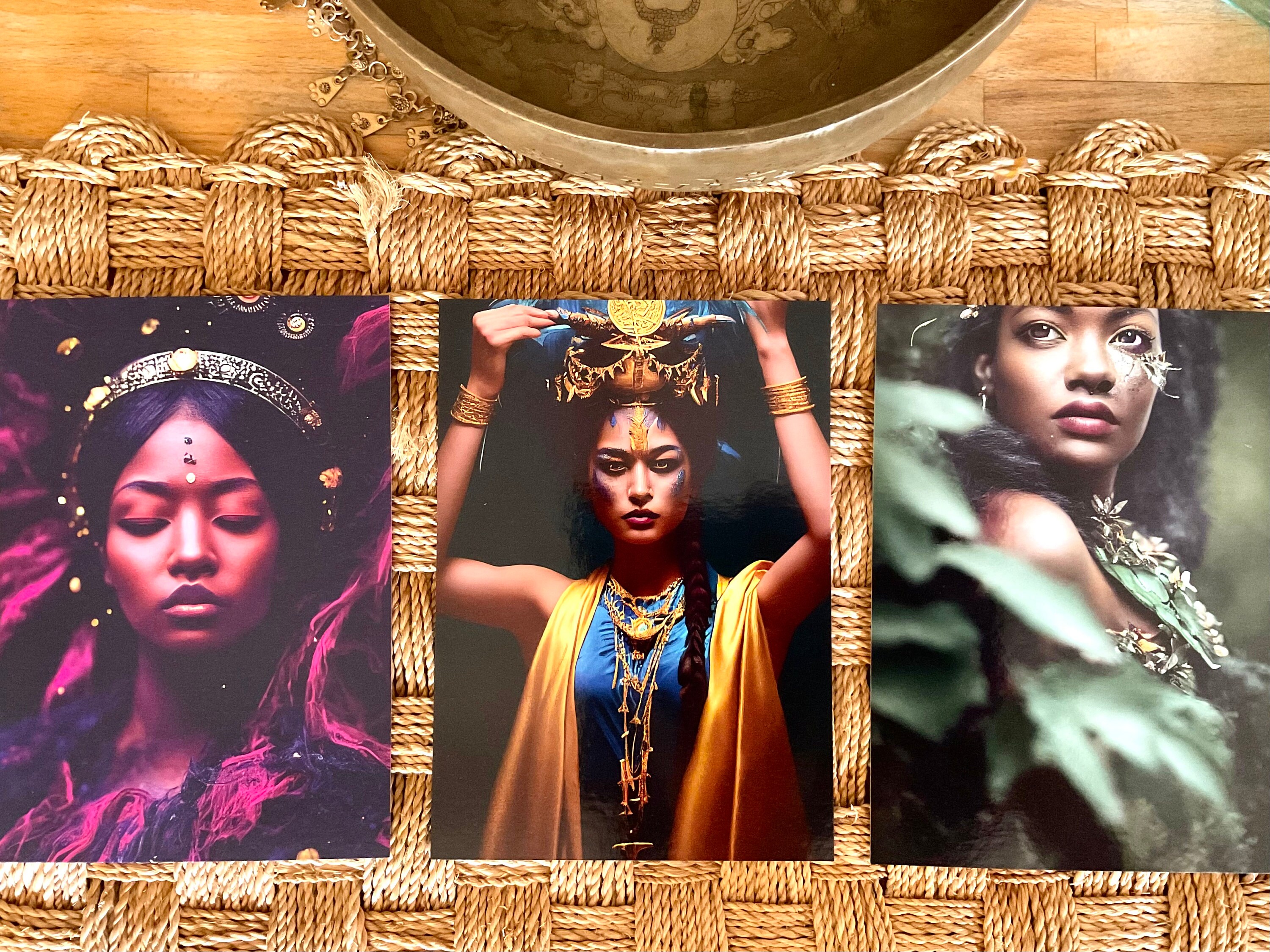 Queen of Sacred Realms Trio - Altar Card Set - the Subtle Realms - Etsy