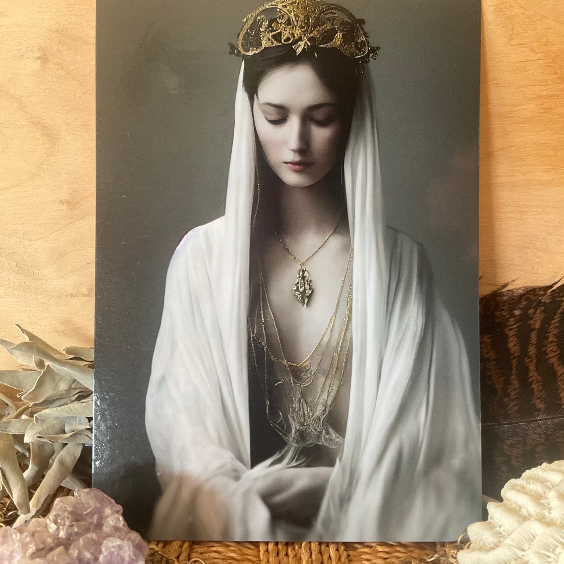 Sacred Priestess Altar Card the Subtle Realms - Etsy