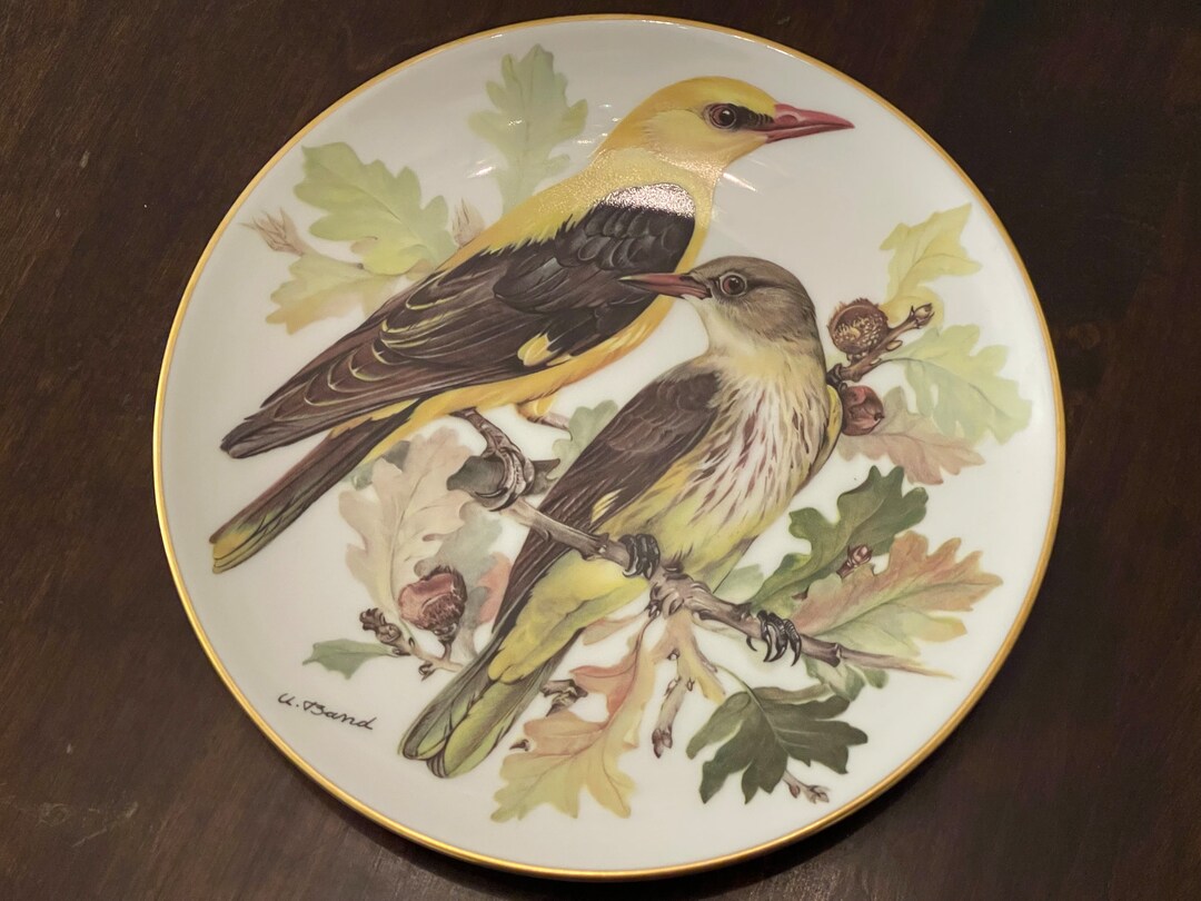 WWF Collectors Plate by Ursula Band: Songbirds of Europe 1986 'golden ...