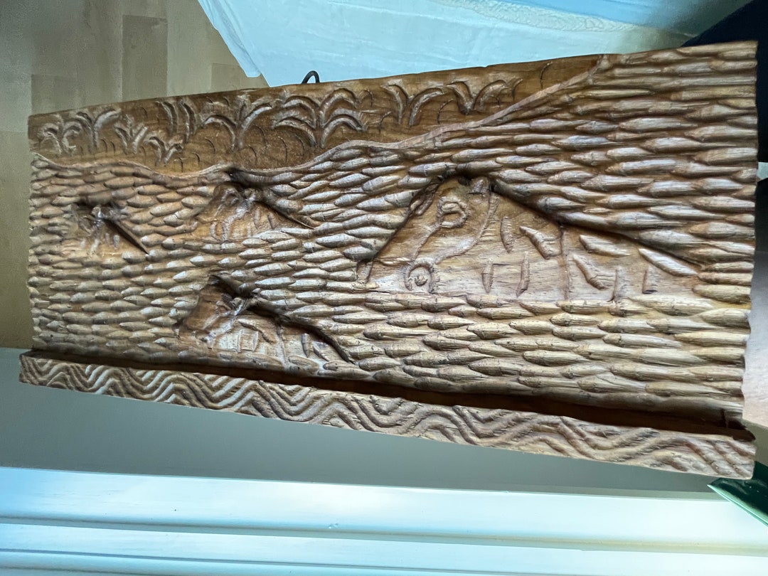 Vintage Cool Hippo Wood Carved Art With Hook to Hang It Up - Etsy